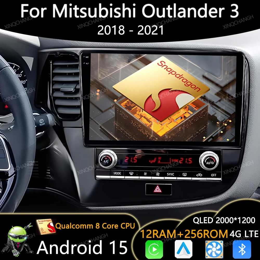 Android 15 Radio del coche para Mitsubishi Outlander 3 III GF0W GG0W ...