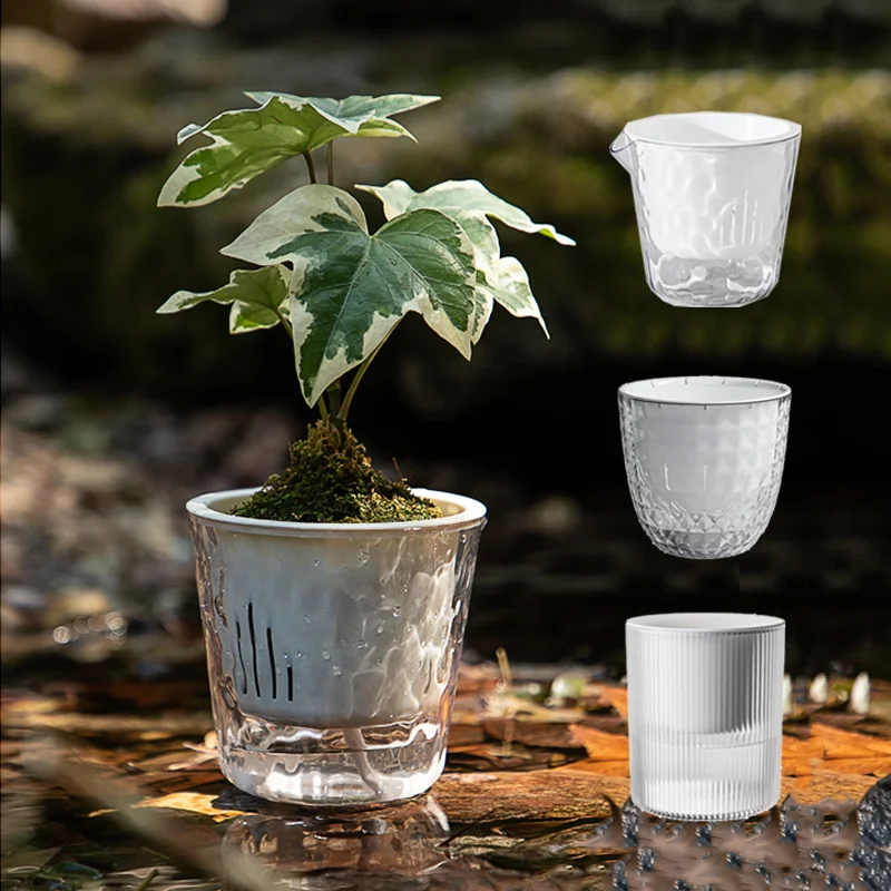 Transparent Self Watering Flowerpot Double Layer Plastic Automatic ...