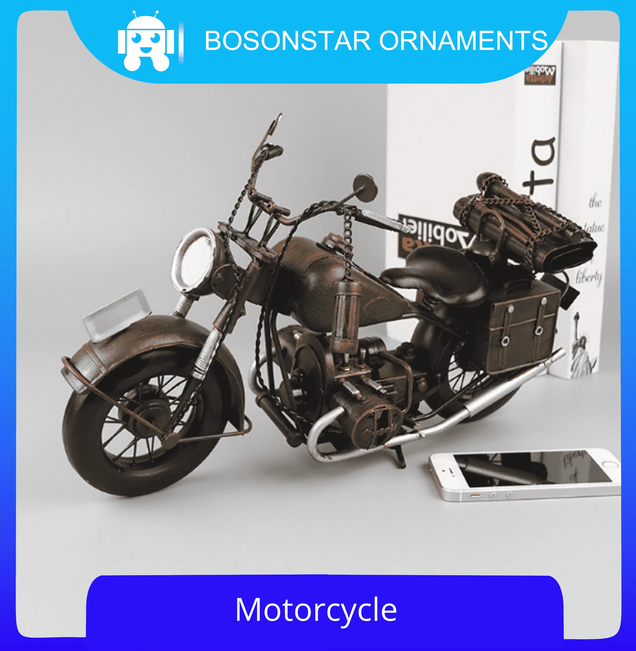 Simulation Of Motorcycle Model Wrought Iron Retro Nostalgic Objects ...