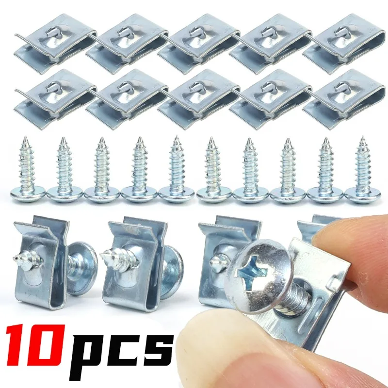 17mm U-Type Fasteners Clip with Screw Car Metal Screw Clips Anti-rust ...