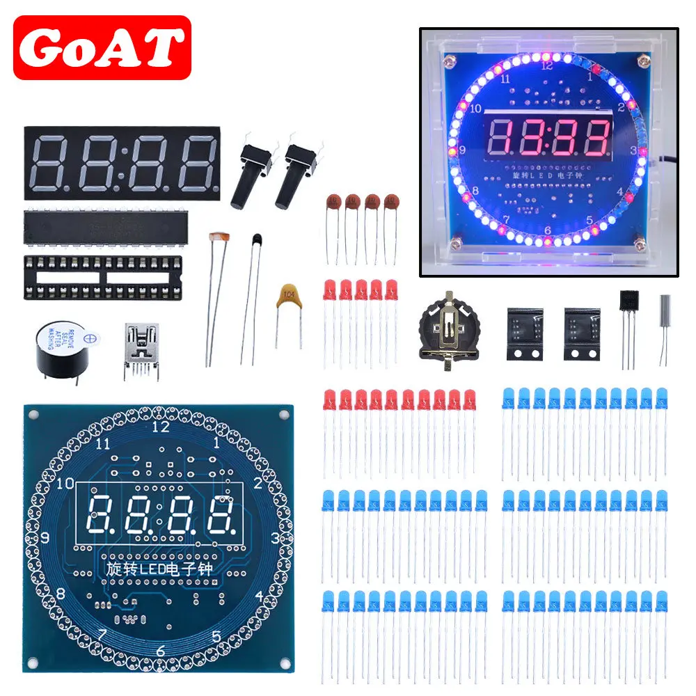 Rotating-LED-Display-Alarm-Electronic-Clock-Module-Water-Lamp-DIY-Kit ...