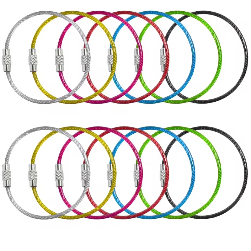 5-10pcs-2mm-PVC-Coated-Stainless-Steel-Wire-Keychain-DIY-Keyring ...