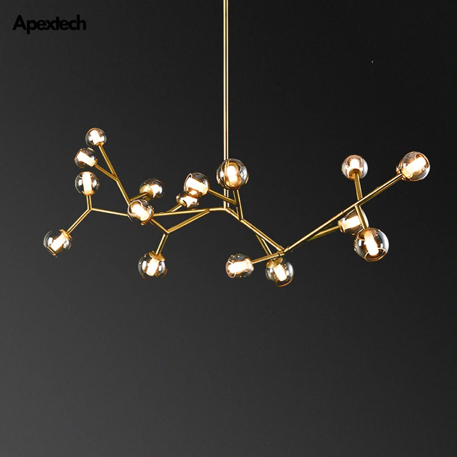 Home Decor Luxury Chandelier LED Lustre Molecular Lamp Living Room ...