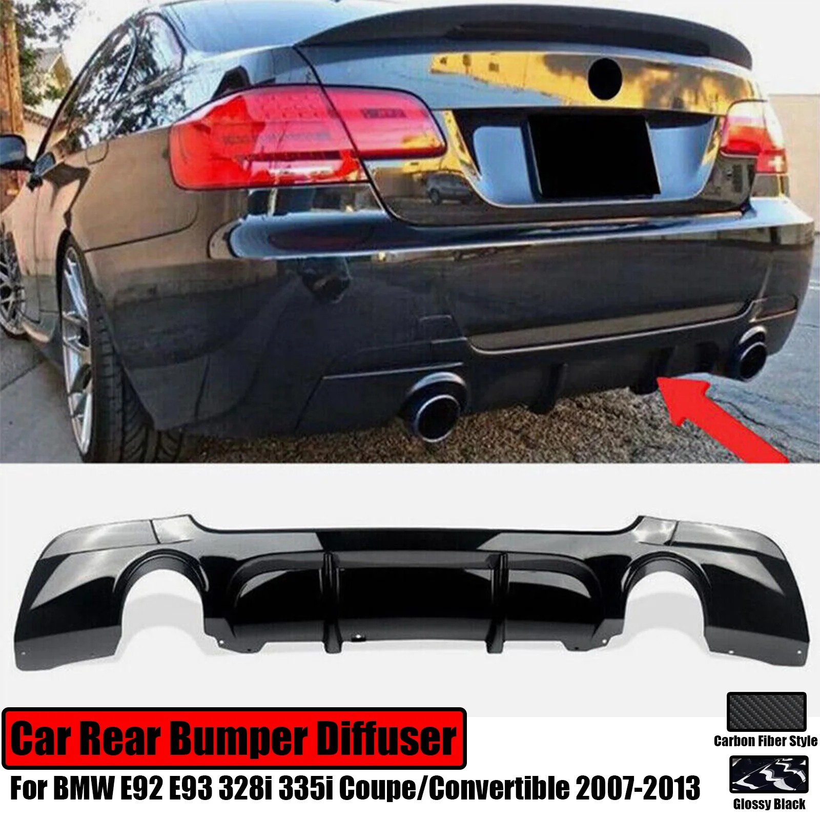 Car-Rear-Bumper-Diffuser-For-2007-2013-BMW-E92-E93-328i-335i-Coupe ...