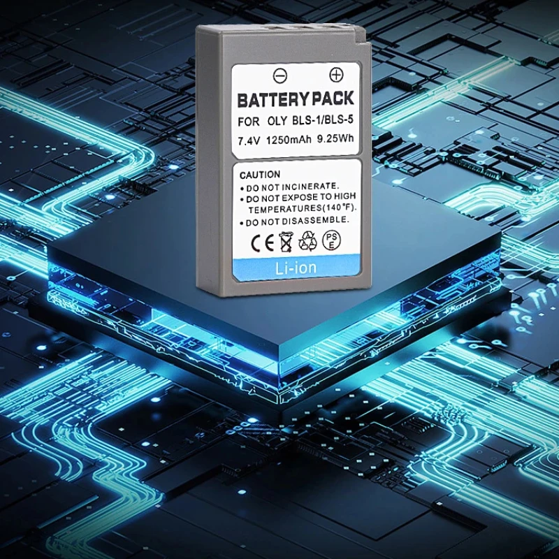 1250mAh 7.4V BLS-1/BLS-5 Camera Battery Suitable for DSLR Mirrorless ...