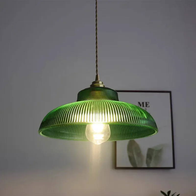 LED-Vintage-Glass-Pendant-Light-Green-Hanging-Lamps-Living-Room-Decor ...