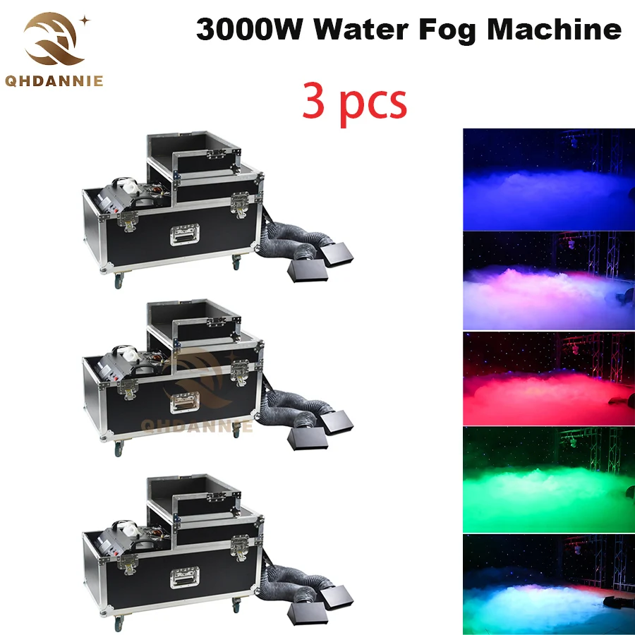 3Pcs 3000W Low Lying Ground Water Based Stage Fog Machine For Wedding ...