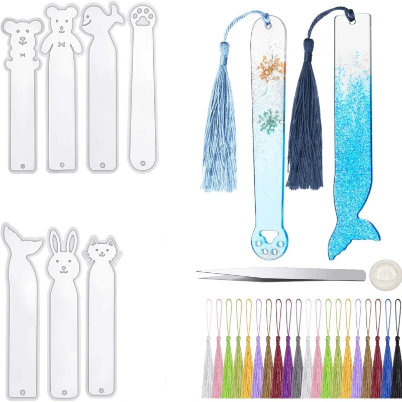 DIY-Rectangle-Silicone-Bookmark-Resin-Mold-Bookmark-Mold-Making-Epoxy ...