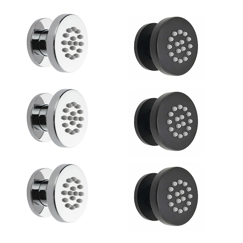 Black-Brass-Body-Sprays-Round-Shower-Spa-Massage-Body-Jets-Chrome ...