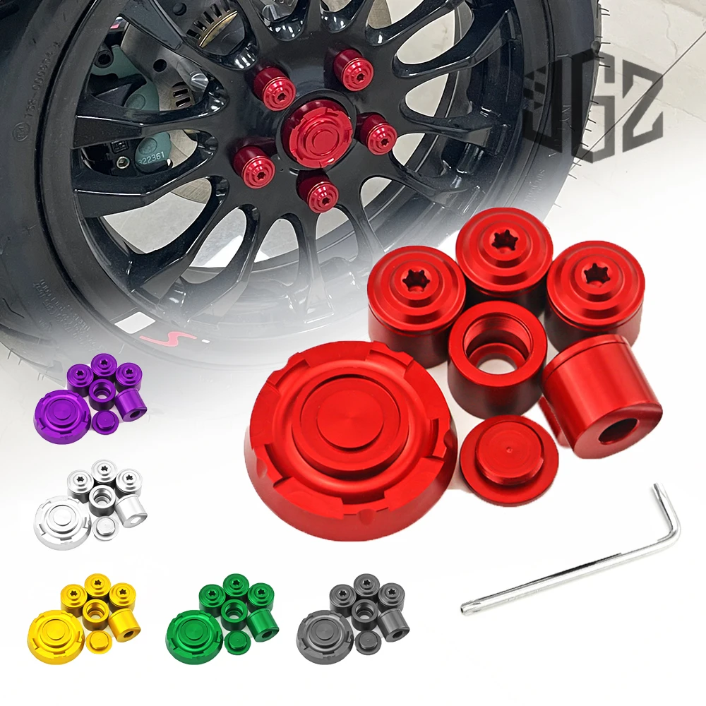 Motorcycle CNC Hubcap Front Wheel Side Plug Cover Screw Caps For Vespa ...