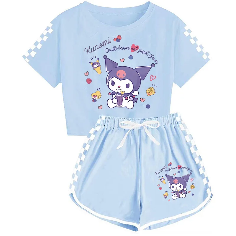 Sanrio-Kuromi-Children-Sports-Suit-Kawaii-Kuromi-T-Shirt-Shorts ...