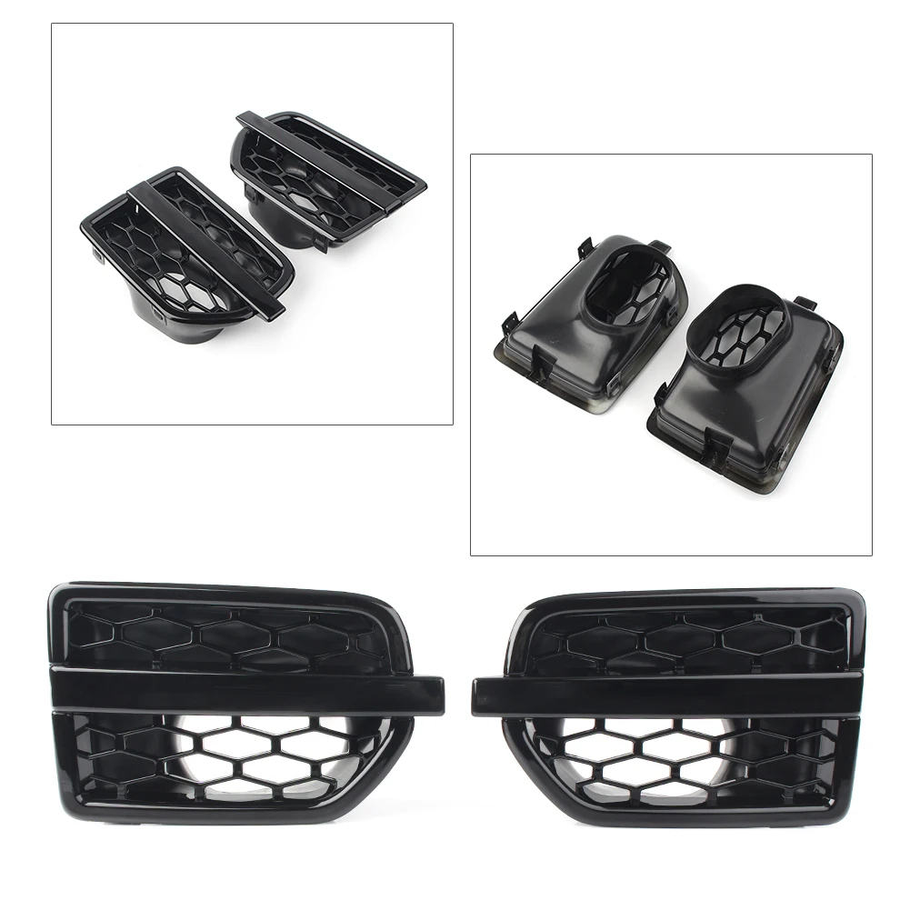 2x Gloss Black Car Air Intake Fender Vents Side Grille ABS For Land ...