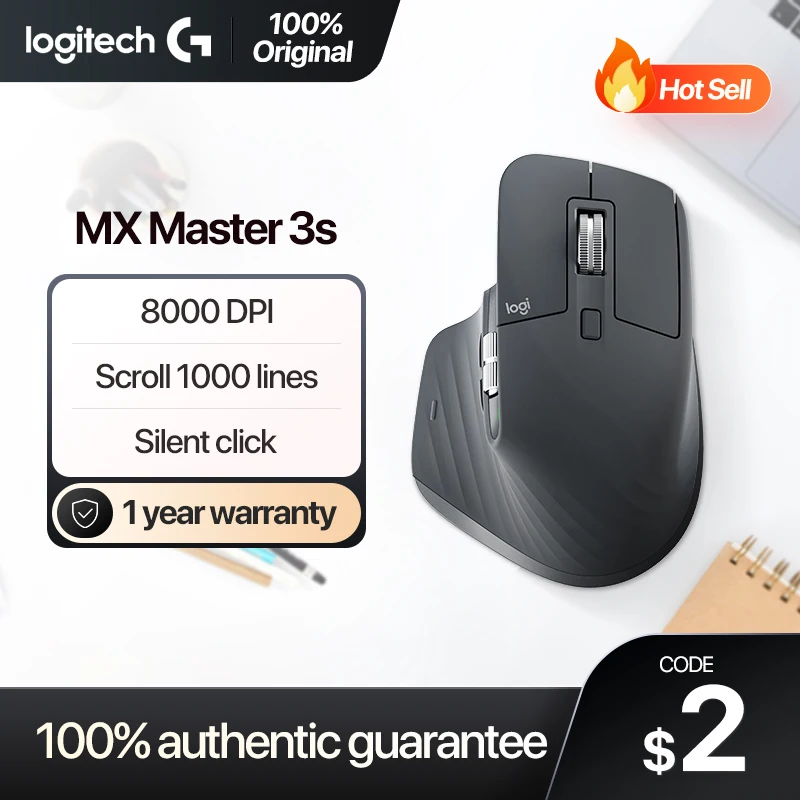 Original-New-Logitech-MX-Master-3S-Mouse-Wireless-Bluetooth-Mouse ...