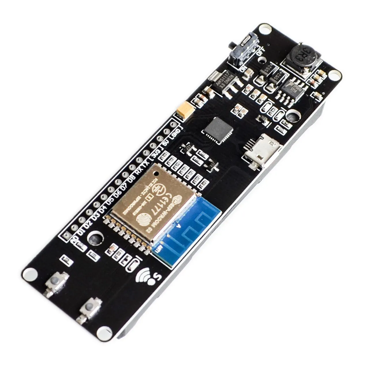 For WeMos D1 ESP-Wroom-02 Mother Board ESP8266 Mini WiFi Nodemcu Module 18650 Charging Battery ...