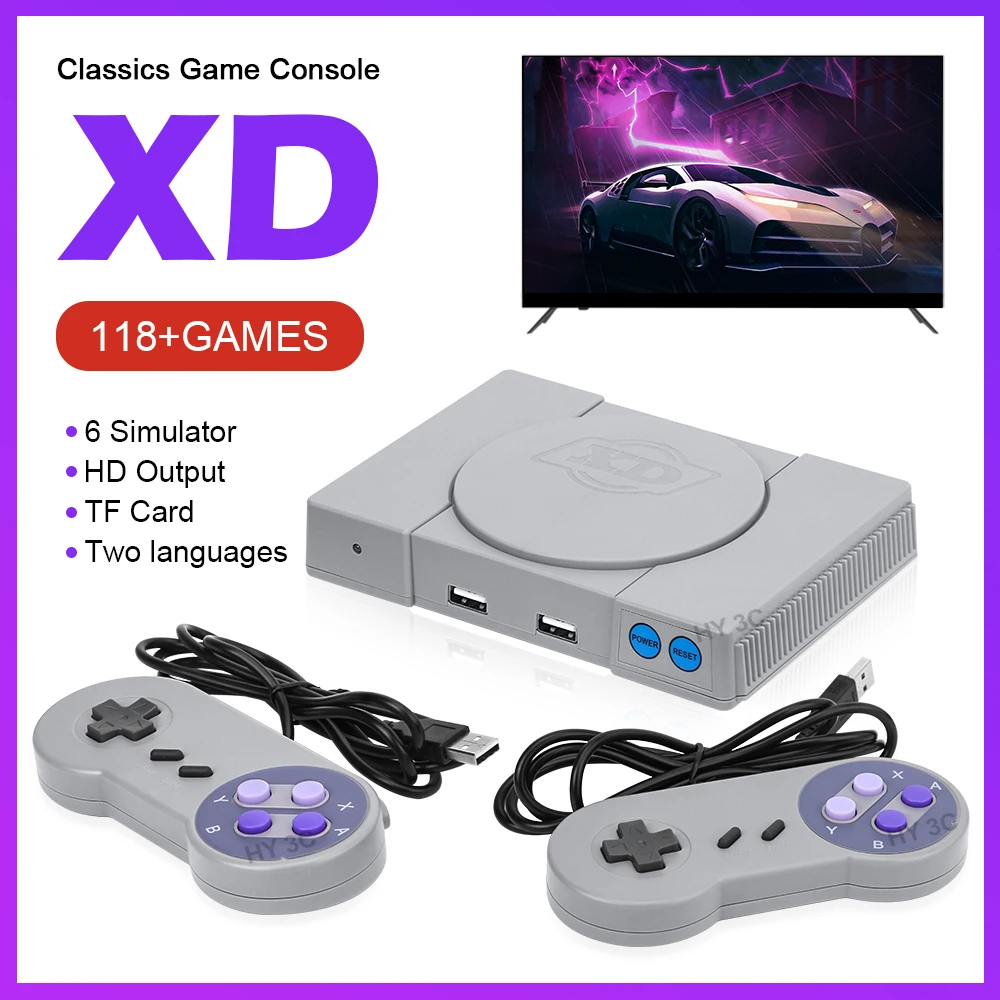 NEW-XD-Bulit-in-118-Retro-Video-Game-Console-For-GBA-PS-SNES-NES-MD ...