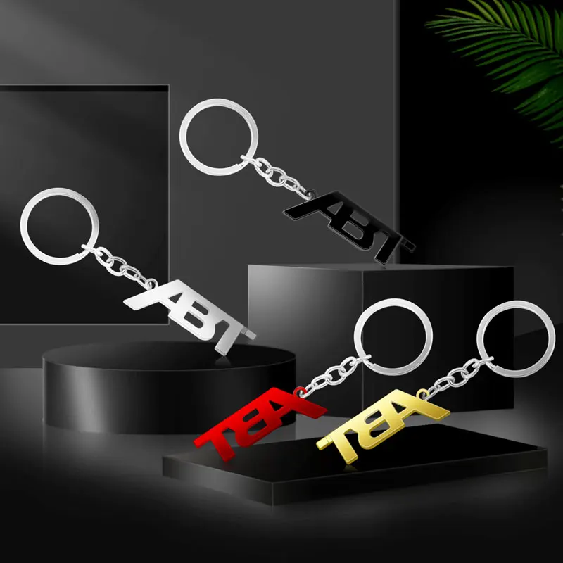 Car Keychain ABT Logo Keyring Badge Metal Emblem Key Chain Ring Holder ...