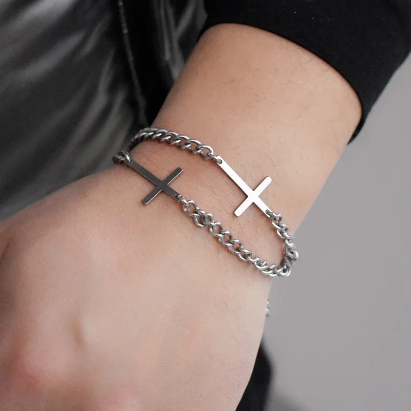 Stainless-Steel-Layered-Silver-Color-Pendant-Bracelet-for-Women-Retro ...