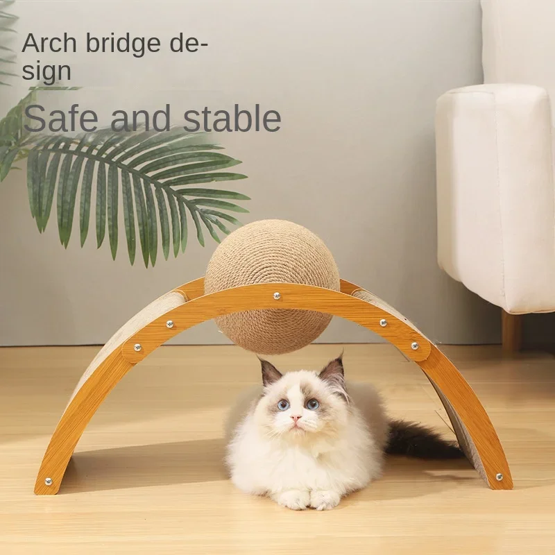2-In-1-Cat-Scratcher-Toy-Portable-Arch-Bridge-Cats-Scratching-Ball-Wear ...