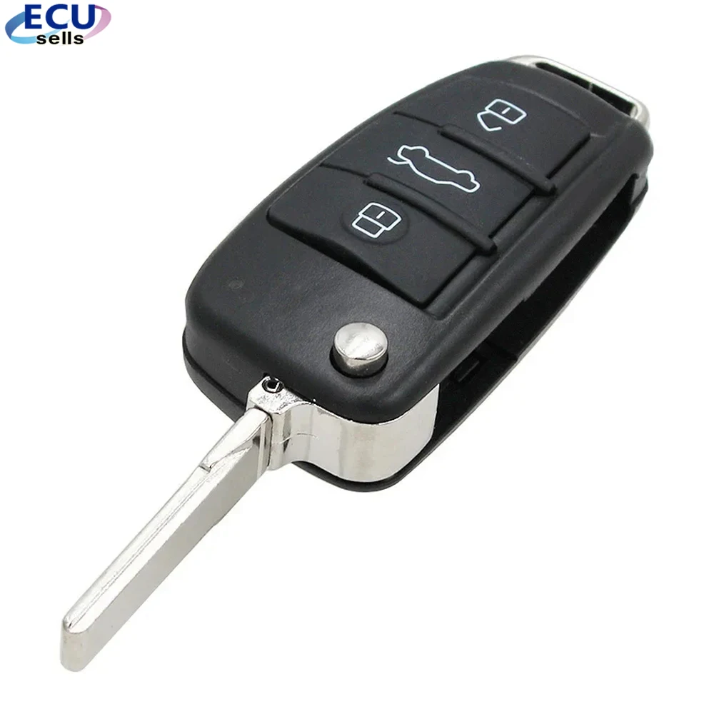 Ecusells 3 Buttons Flip Car Key Remote Key Cover Shell For AU TT Q3 A8 ...