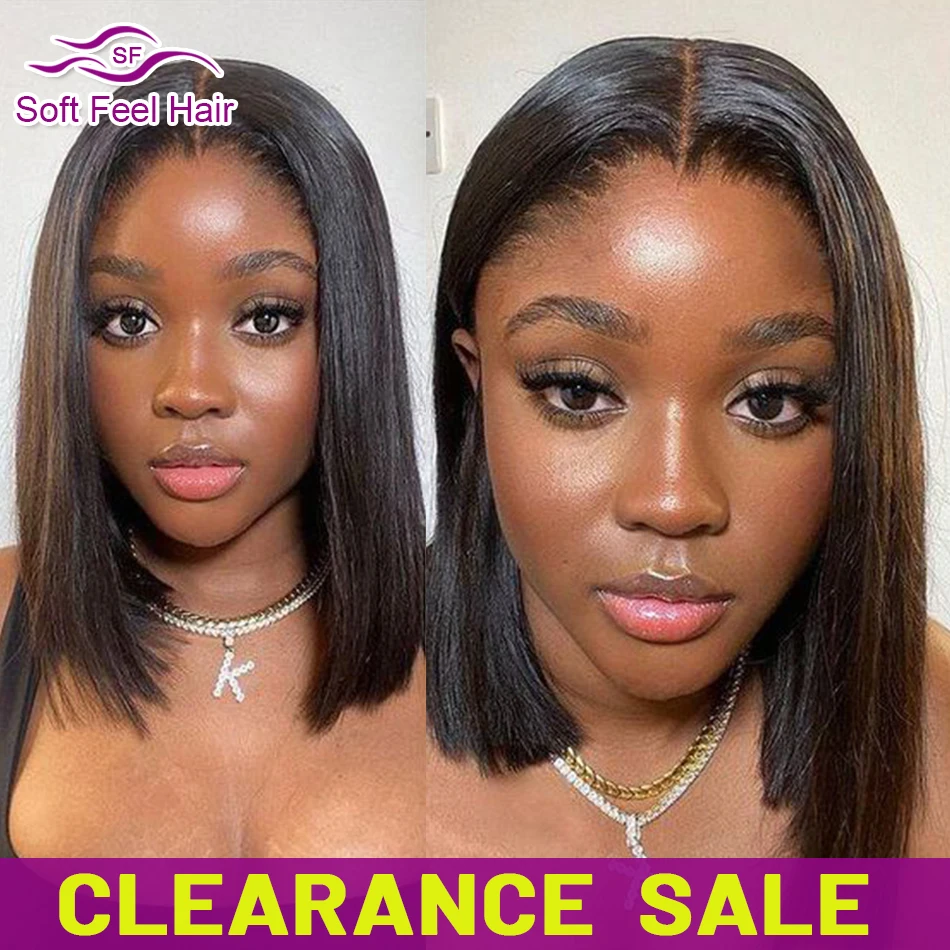 Bob-Wig-Lace-Front-Human-Hair-Wigs-13x4-HD-Lace-Frontal-Wig-Pre-Plucked ...