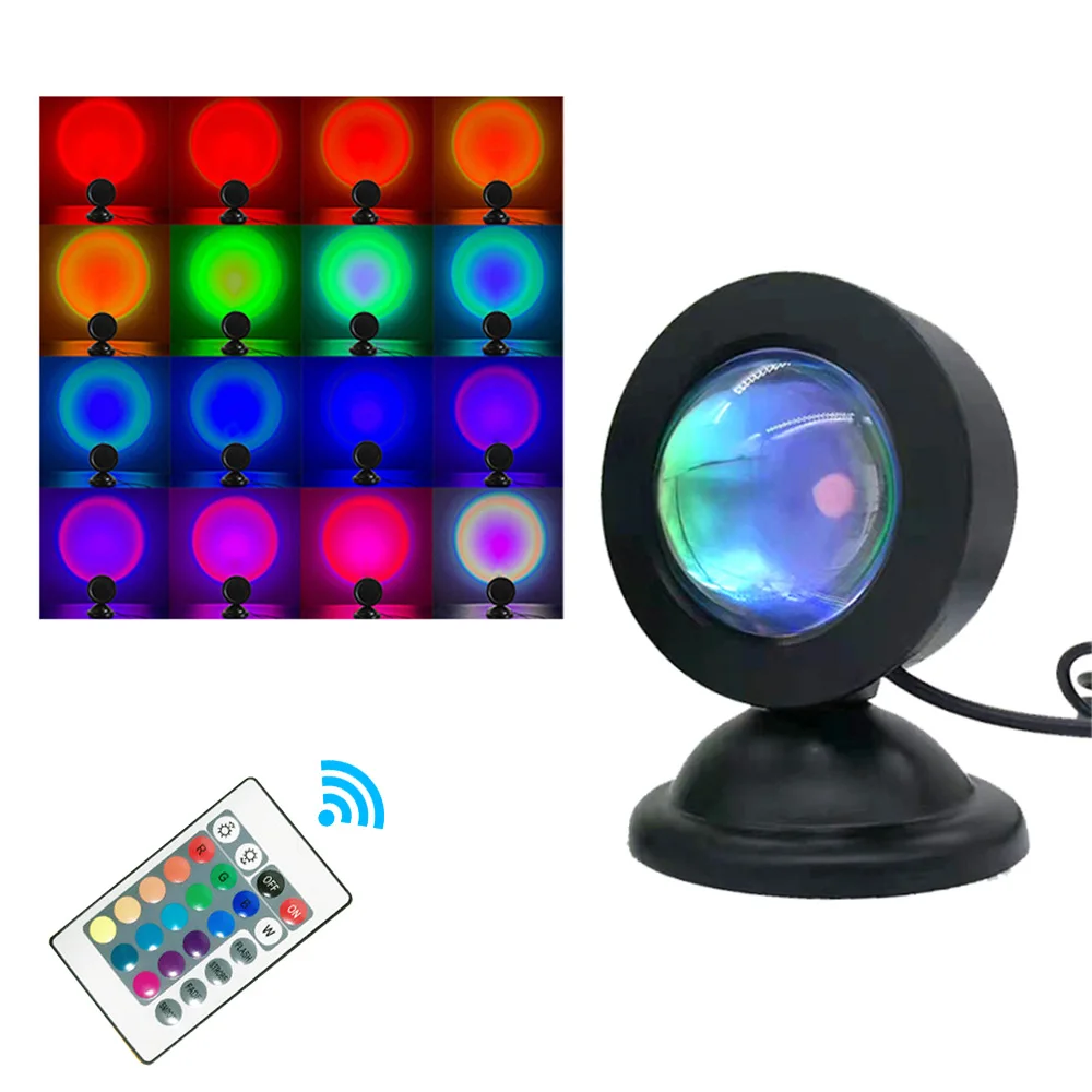 USB-Sunset-Lamp-LED-Projector-Night-Light-16-Colors-Projector-Light ...