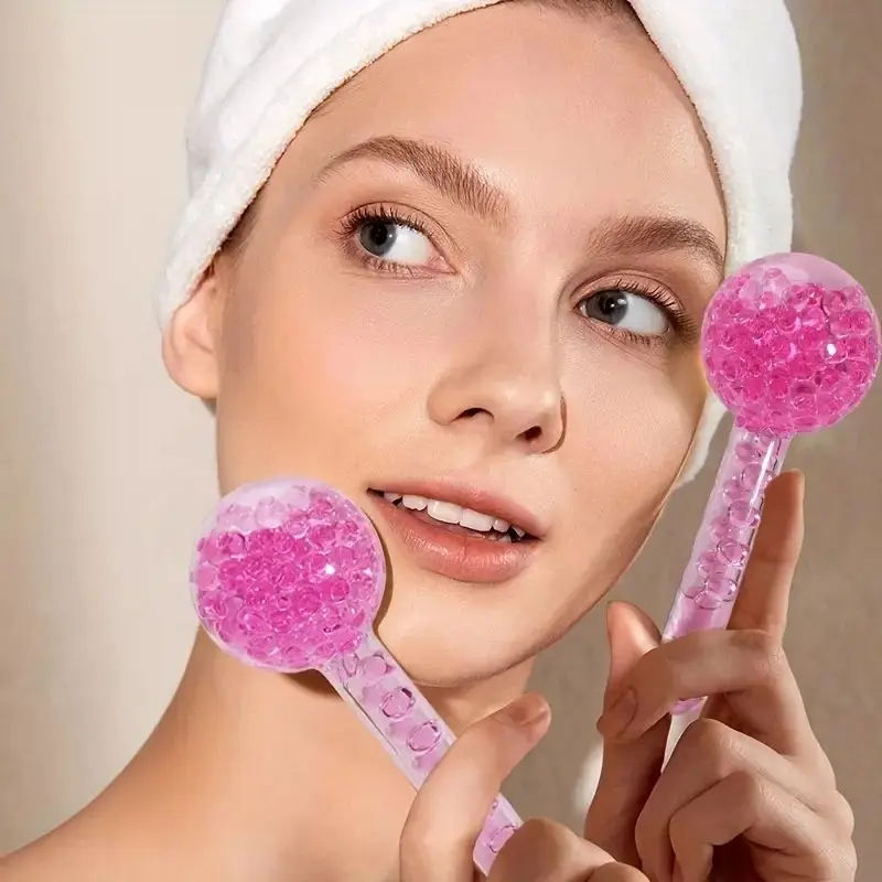 Ladies-facial-treatment-with-puck-ball-ball-face-massager-face-neck-and ...