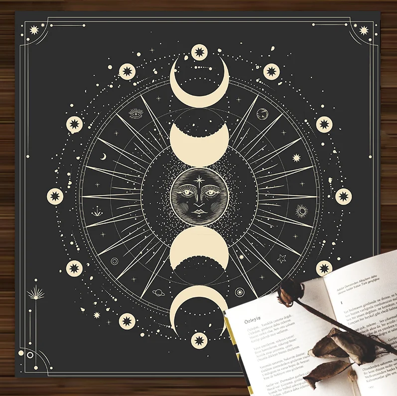 2023 Divination wizard tarot card tablecloth altar witchcraft cloth pagan mystic astrology ...