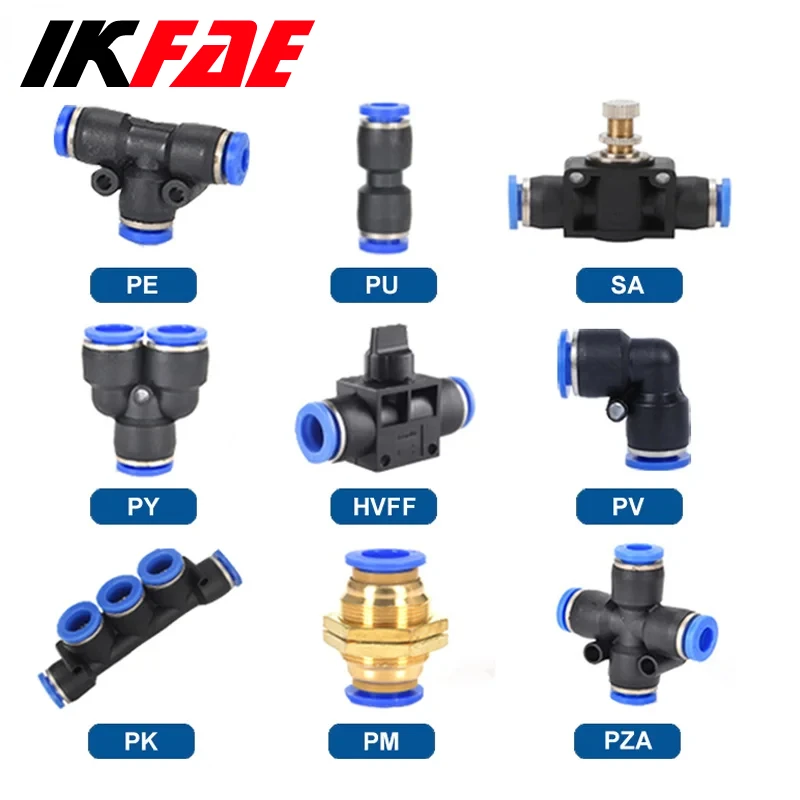 Pneumatic-Fitting-Pipe-Connector-Tube-Air-Quick-Fittings-Water-Push-In ...