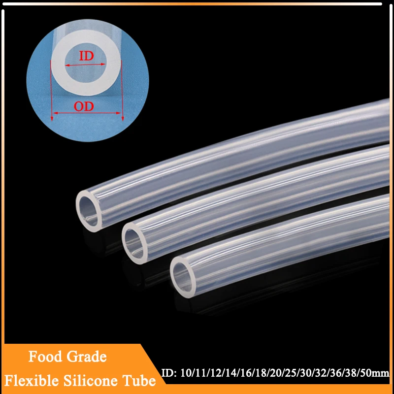 ID10-50mm-FoodGrade-Tasteless-Silicone-Tube-HoseTransparent-Flexible ...