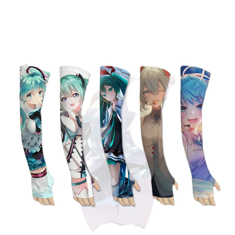 Anime Hatsune Miku Arm Sleeves Ice Fabric Breathable Quick Dry Running ...