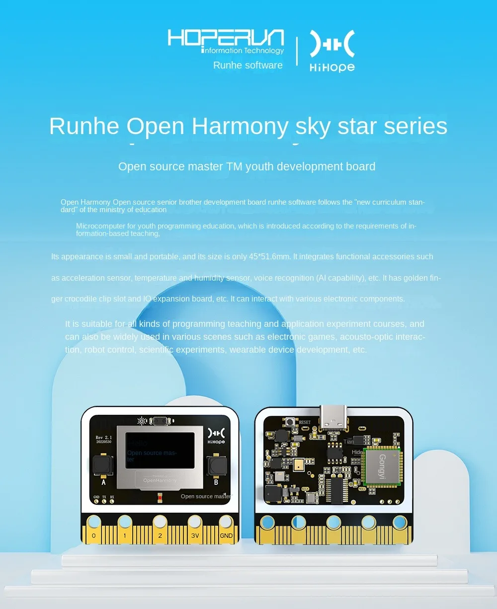 Youyeetoo OpenHarmony development board open source master HiSilicon hi3861 maker education ...