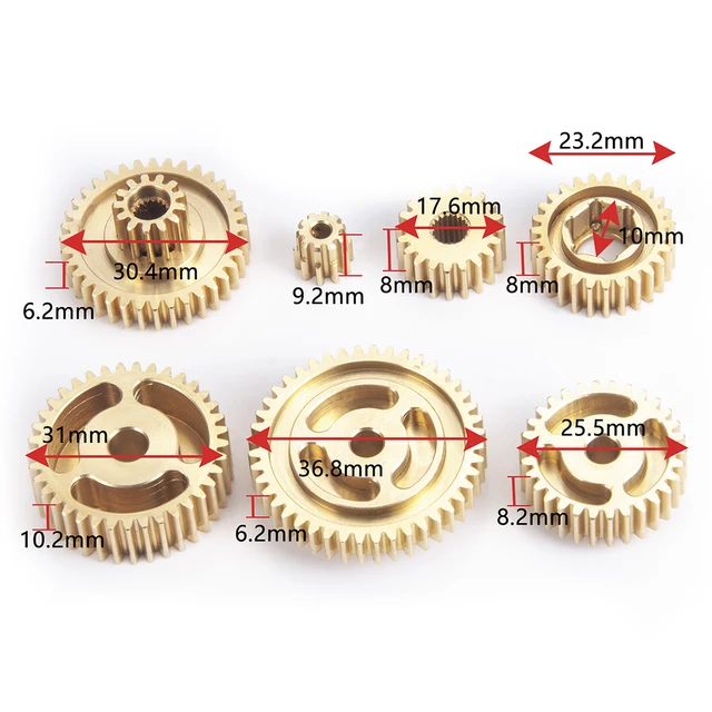 TRINOOD Gearbox Bevel Motor Gear Synchronizer Set for 1/14 Tamiya Truck ...