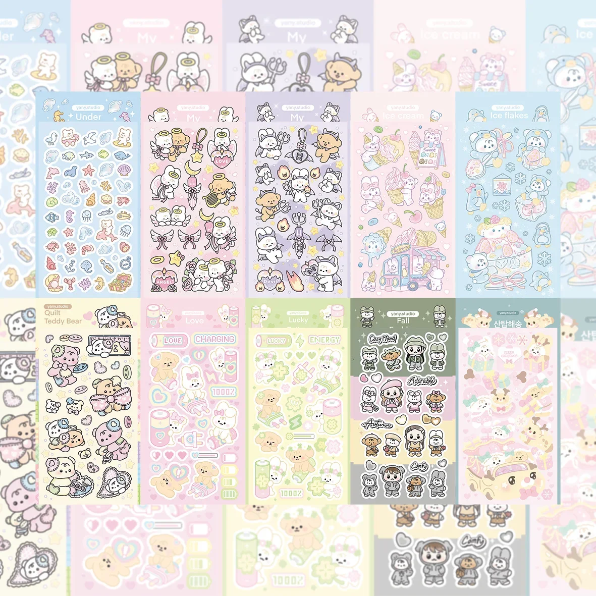 Cute Cartoon Rabbit Bear Sticker Guka Handbook DIY Decorative Creative ...