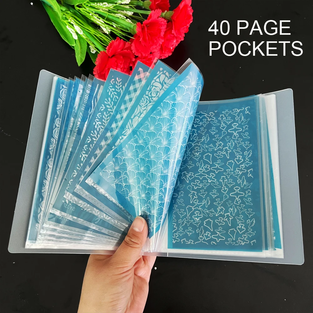 40Pockets-Folder-Book-with-Plastic-Sleeves-Presentation-Book-for-Silk ...