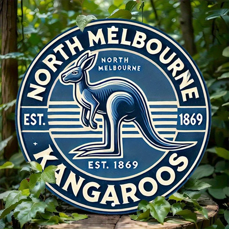 [2D Flat] 1pc Vintage Metal Sign Round Poster North Melbourne Kangaroos ...