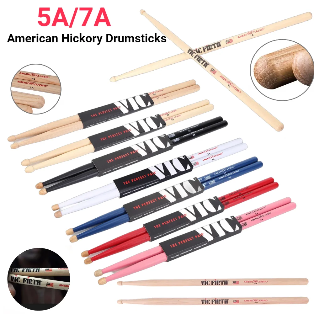 1 Pair 5A/7A Drumsticks Mallets Jazz Drum Sticks Consistent Weight and ...