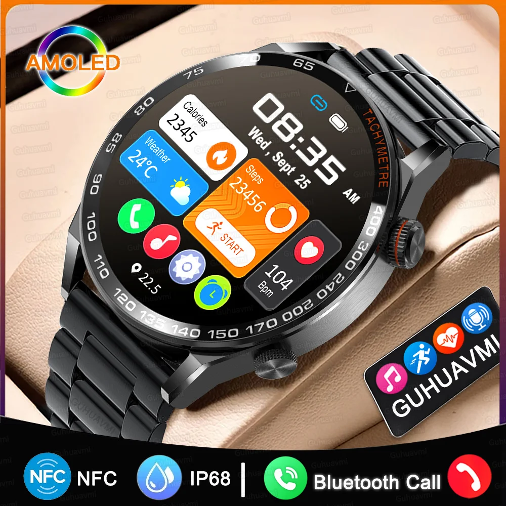 NFC-Smart-Watch-Men-HD-Screen-Heart-Rate-Sport-Mode-Blood-Pressure-BT ...