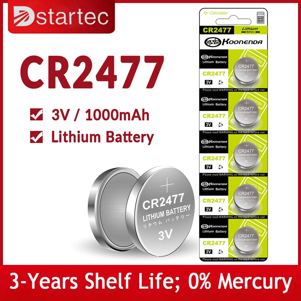 1000mAh CR2477 3V Button Lithium Battery for Calculator Flashlights ...