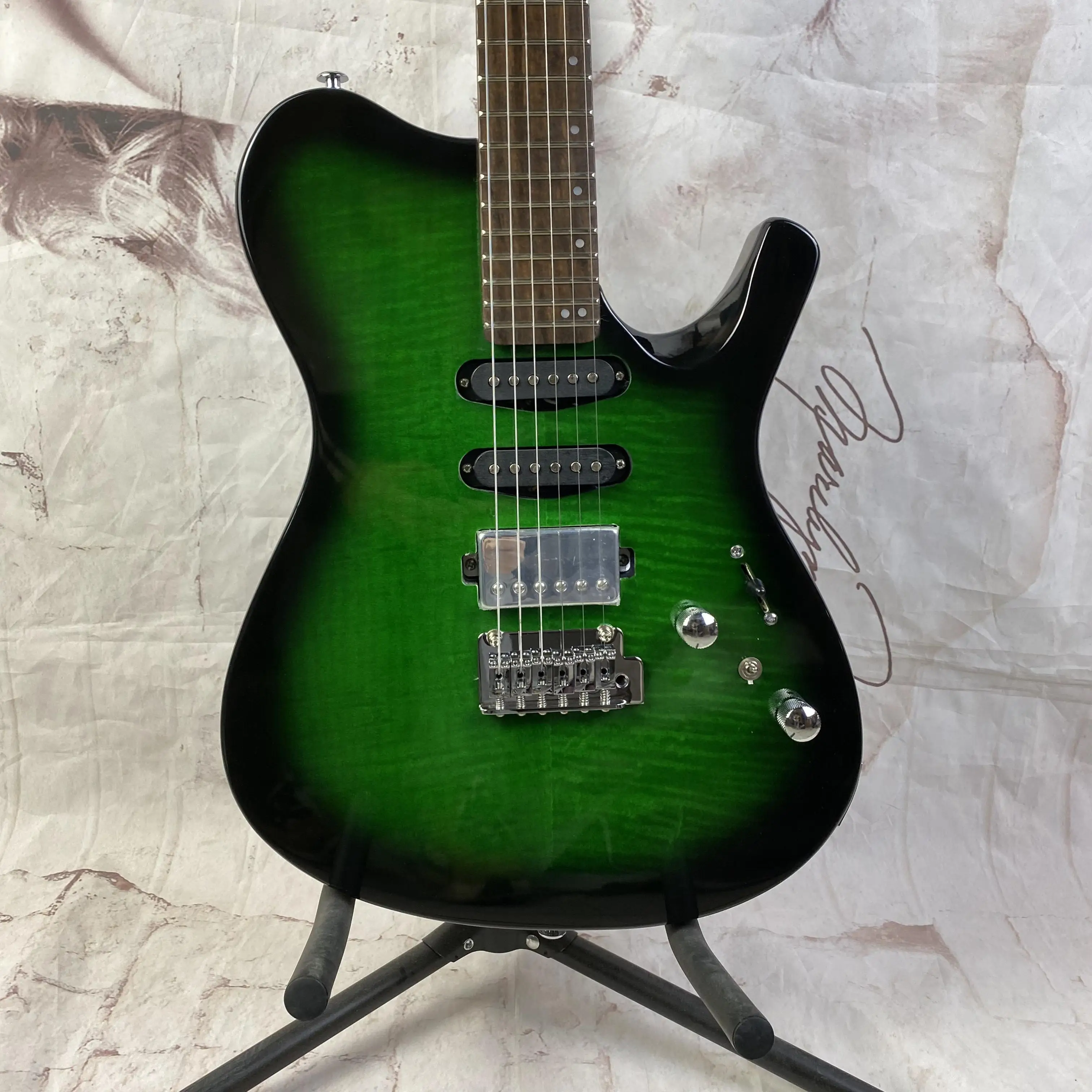 Inventory-of-6-string-electric-guitars-flame-maple-tops-24frets-chrome ...