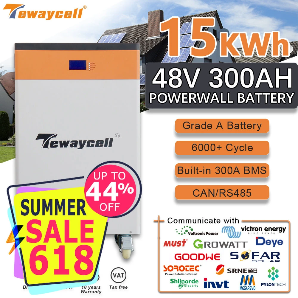 Tewaycell 48v 300ah Lifepo4 Battery Pack 15kwh Powerwall 6000 Cycles ...