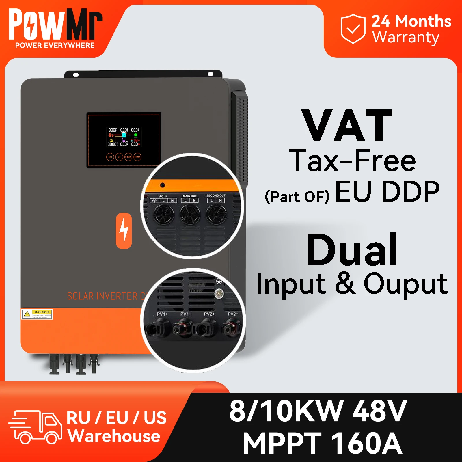 POWMR-48V-8KW-10KW-MPPT-160A-Grid-Tie-Hybrid-Solar-Inverter-Dual-PV ...