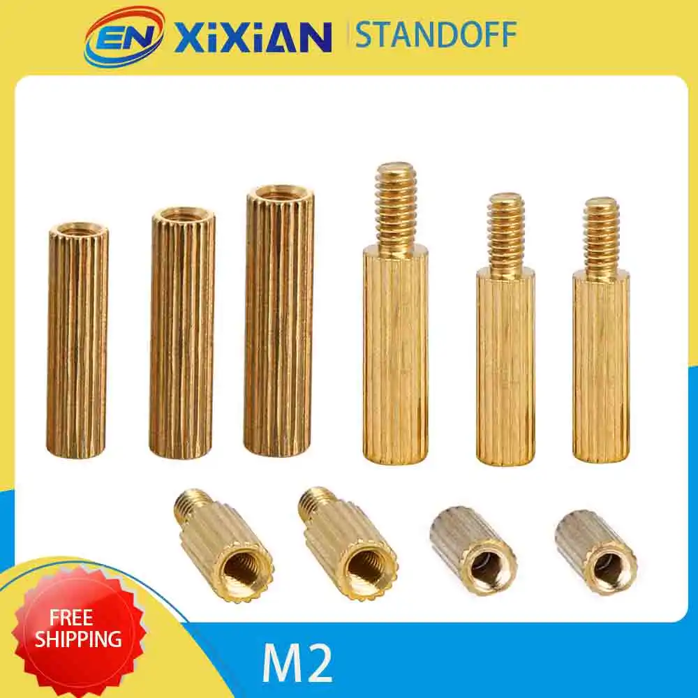 M2-Copper-Pillar-Round-Brass-Standoff-Knurling-Threaded-Spacer-Screws ...