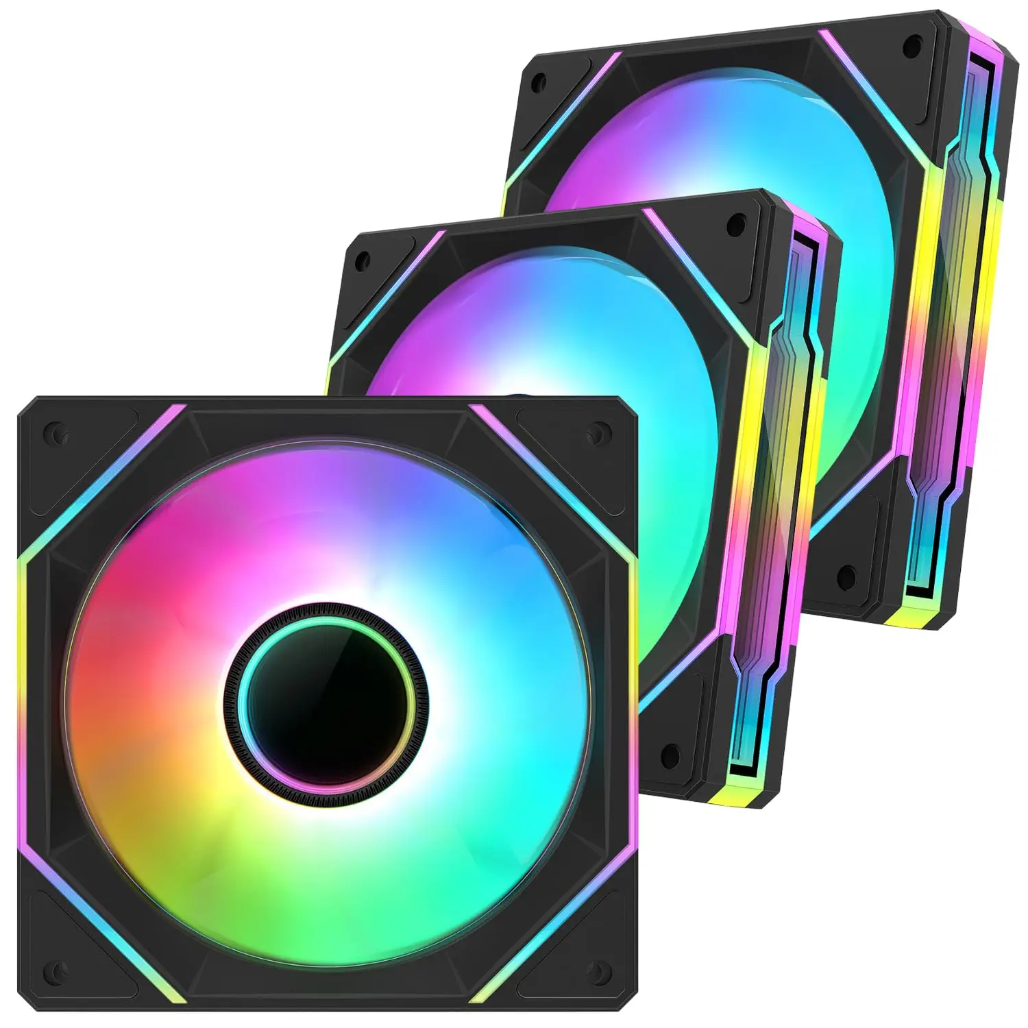 120mm-Black-Mirror-RGB-Fans-High-Airflow-Ultra-Quiet-Speed-Control ...