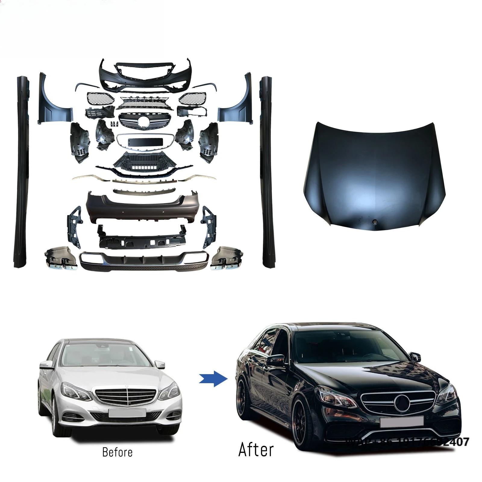 Leishuo Newest E300 Front Bumper Lip W212 E350 Body Kit E63 Bodykit for ...