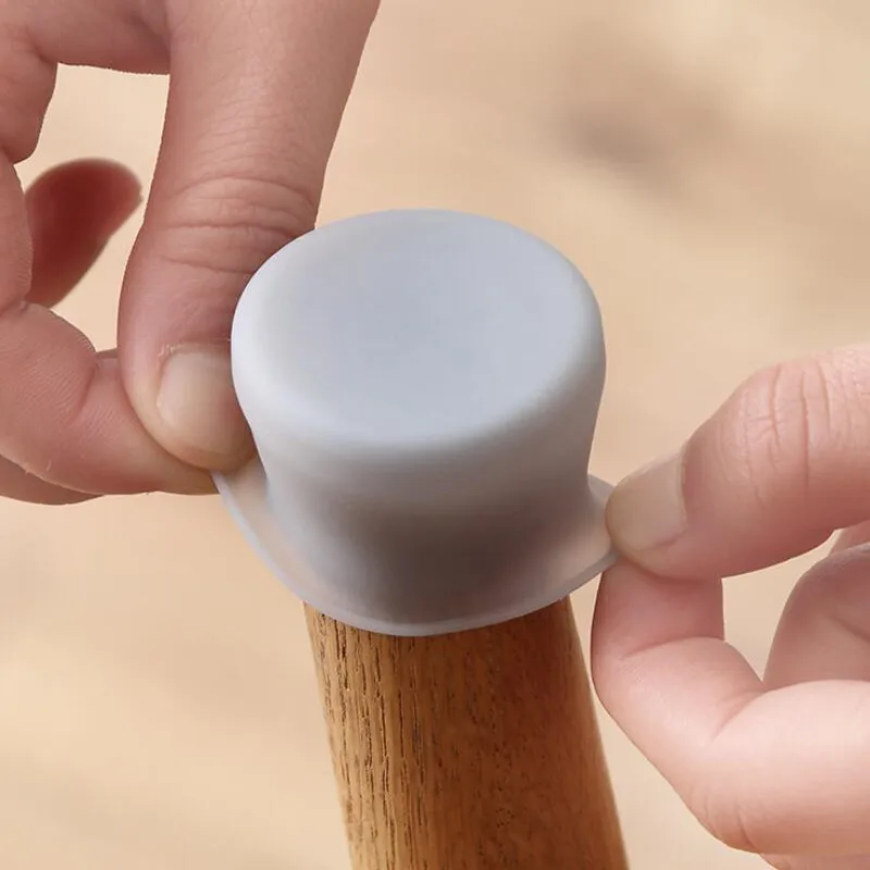 4pcs/pack Anti-slip Anti-wear Table Leg Floor Protection Pad Silicone ...