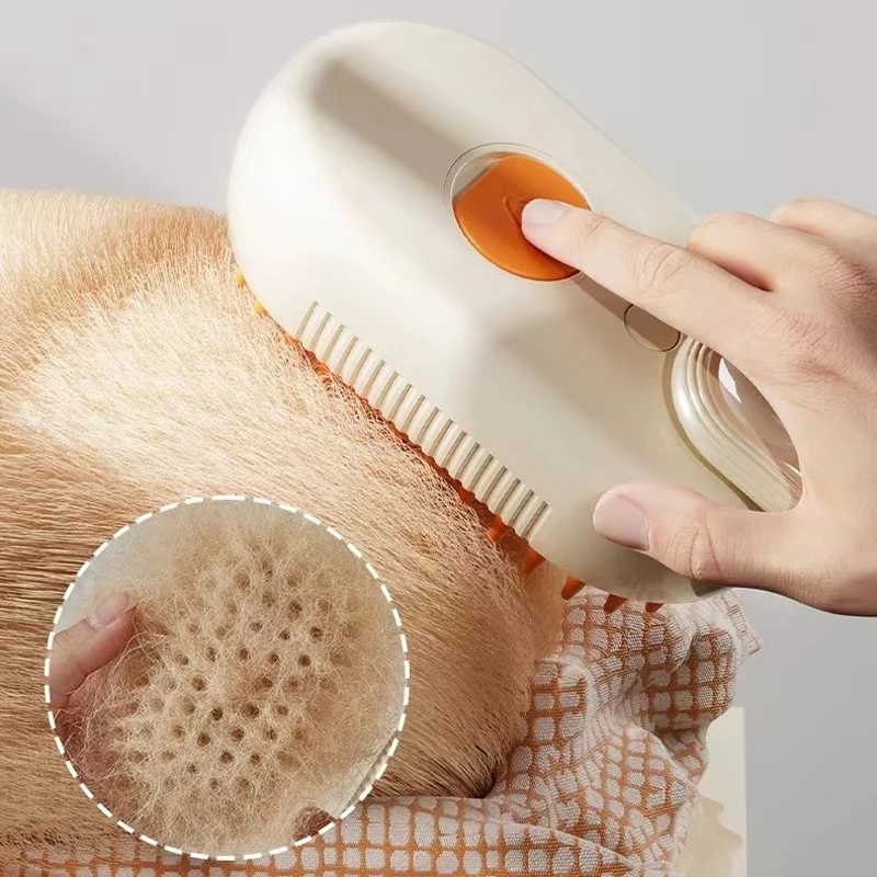 3 In 1 Steam Brush Steam Cats Comb Water Steam Pet Hair Removal Tool ...