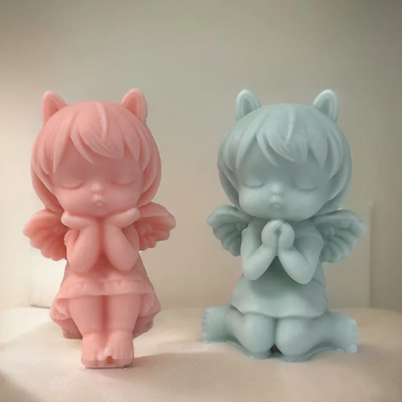 2024-New-Silicon-Angel-Mold-3D-Candle-Molds-DIY-Geometric-Angel ...