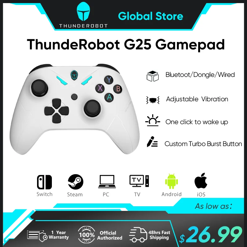 ThundeRobot-Gamepad-Bluetooth-G25-mando-inal-mbrico-con-cable-y-vibraci ...