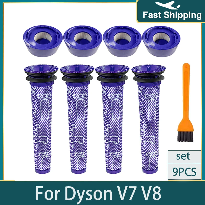 4 Pcs Pre-filters Hepa Post-filters Compatible With Dyson V8 V7 Cordless 贈与