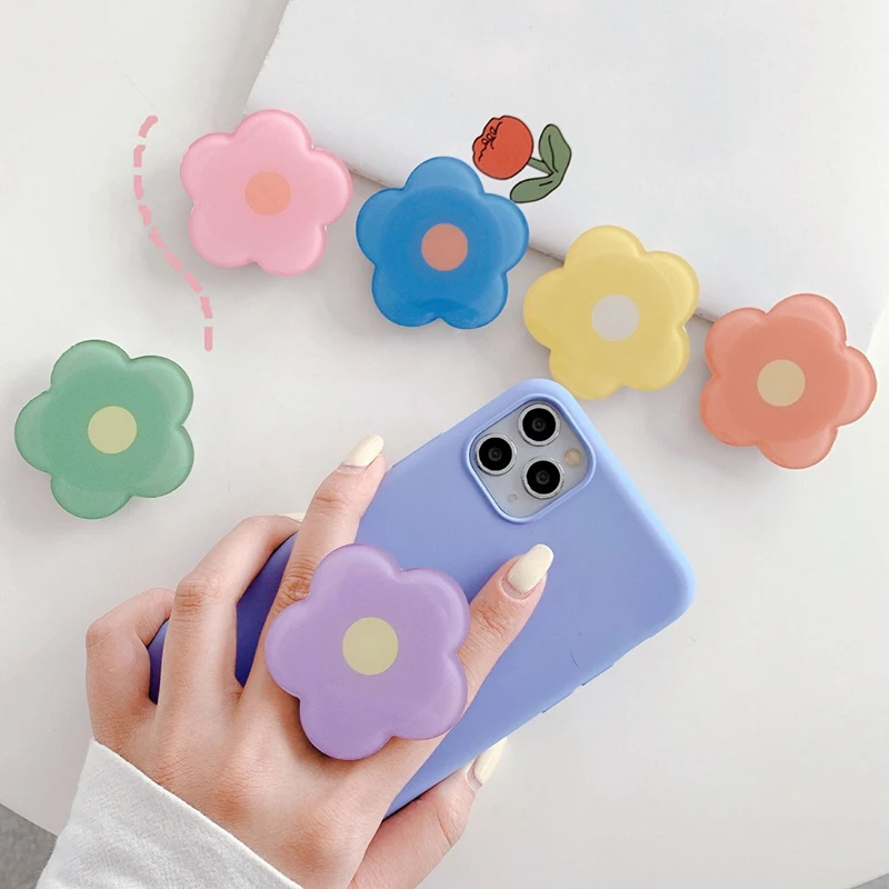 Korean-Cute-Flower-Phone-Grip-Tok-Holder-Finger-Universal-Transparent-Acrylic-Dropping-Glue ...
